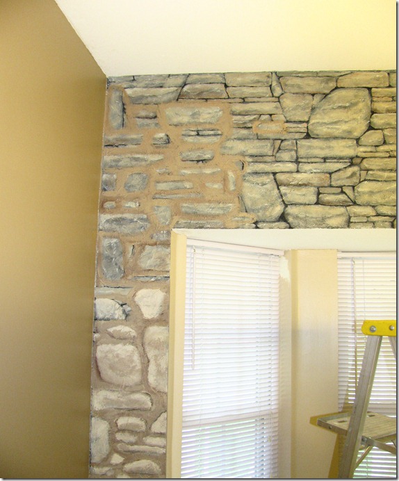 CREATIVE AMBITIONS: Repainted Faux Stone Wall